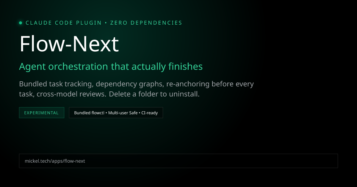 Flow-Next: Zero-Dependency AI Agent Orchestration | Claude Code Plugin ...