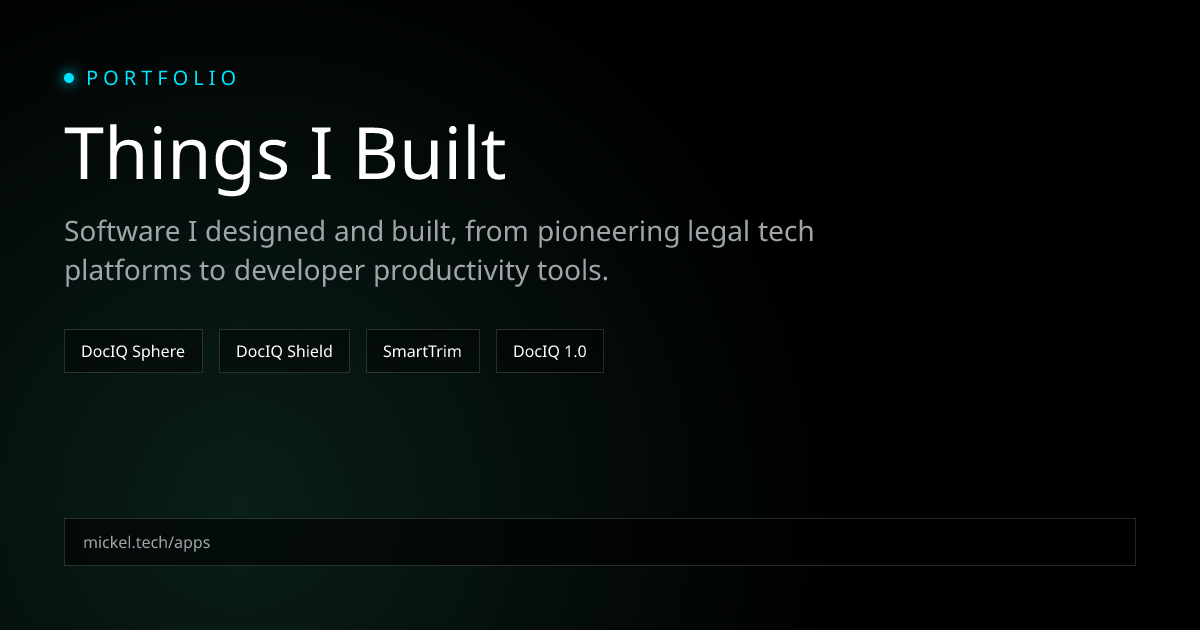 Apps — Things I Built | Mickel Tech